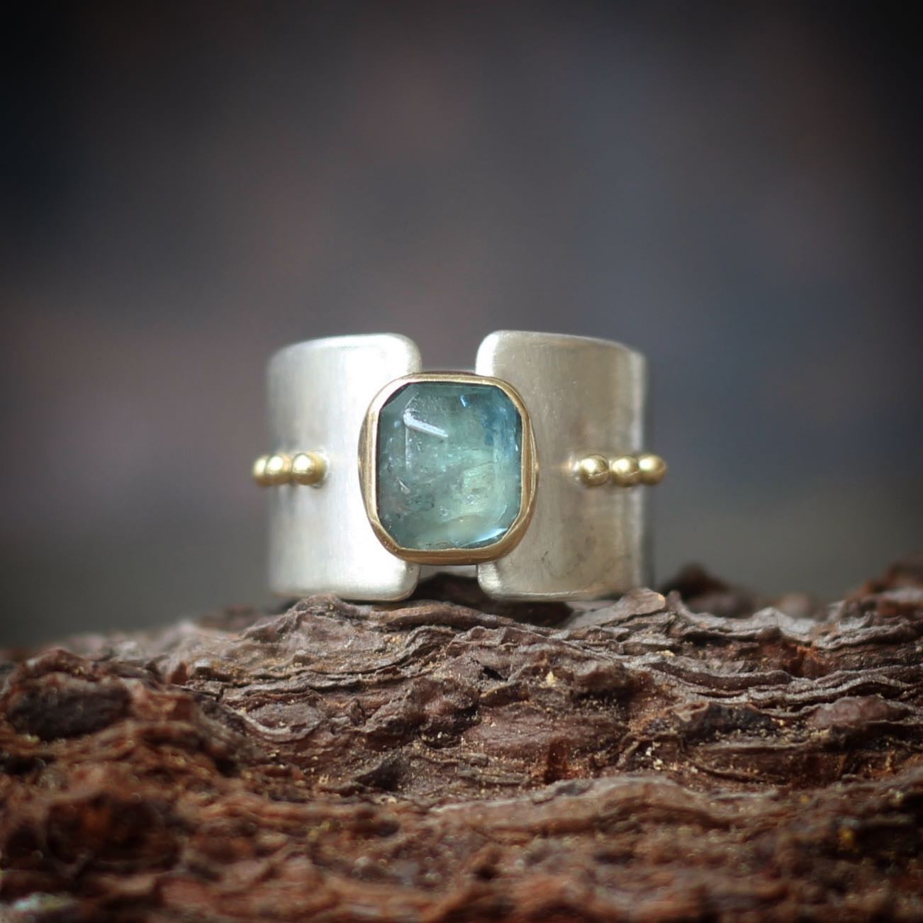 Apatite and 18k Gold Span Ring - Size 7.75 – Cara Wolff Jewelry