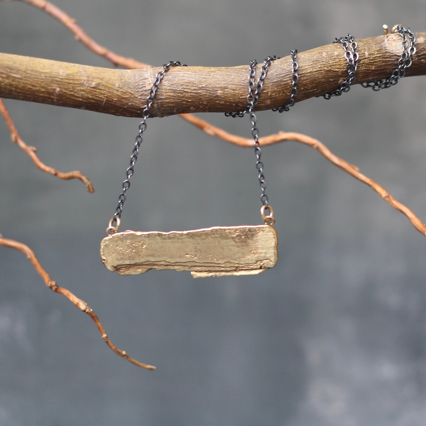 Brass Birch Bark Necklace – Cara Wolff Jewelry