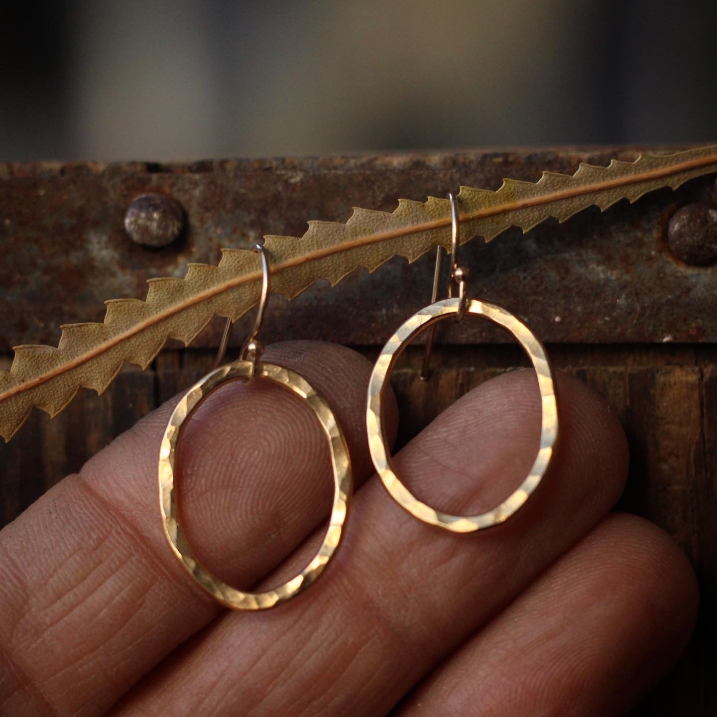 Simple Oblong Gold Hoops (Small) – Cara Wolff Jewelry